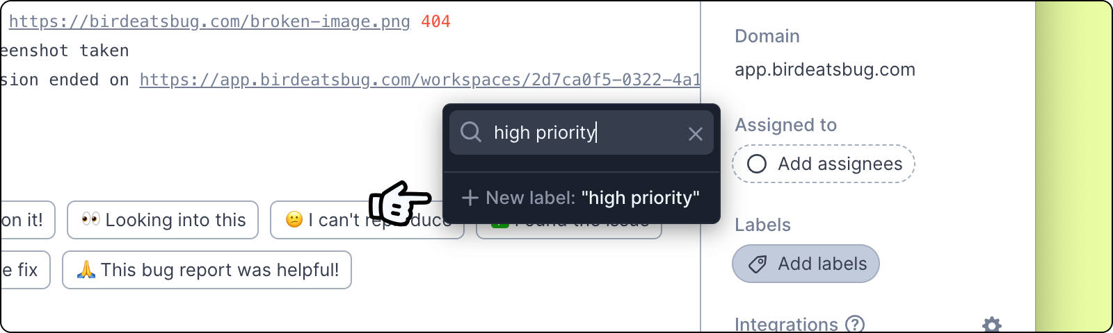Manage a bug report | Docs