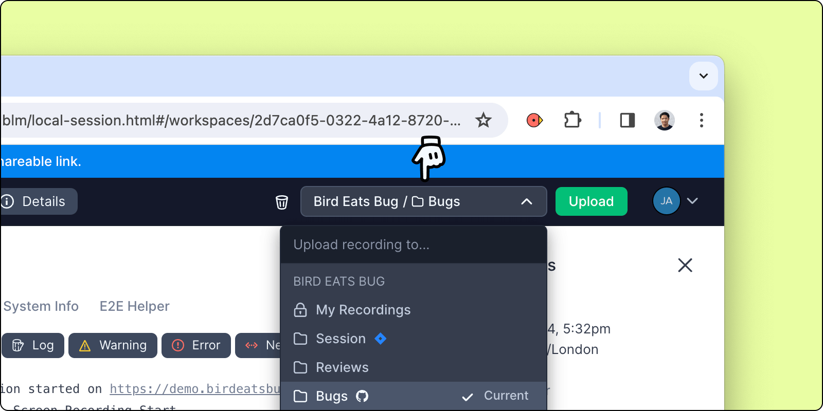 Uploading bug reports | Docs